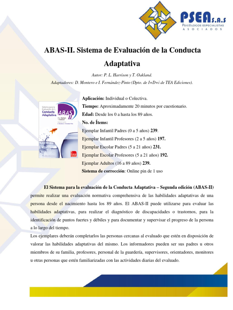 Evaluación ABAS-II de Conducta Adaptativa | PDF | Comunicación ...