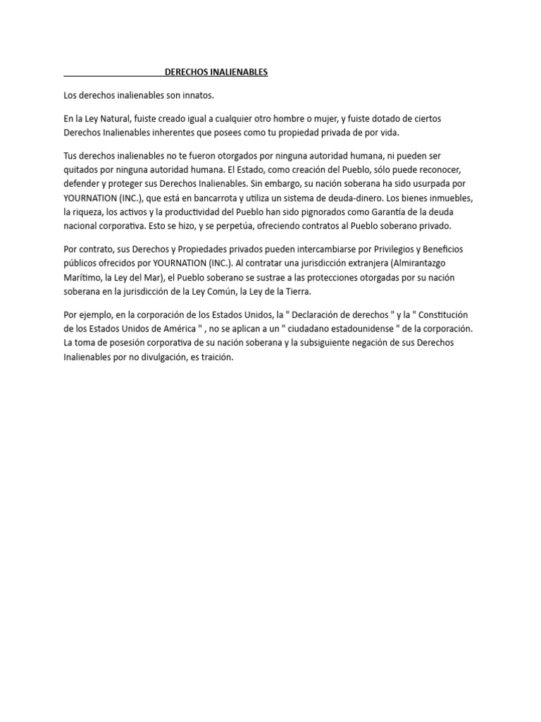 Derechos Inalienables | PDF | Derecho