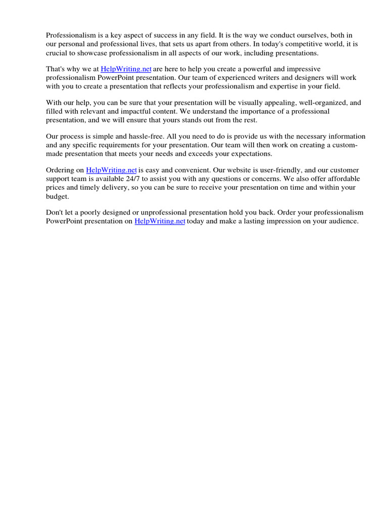 Professionalism Powerpoint Presentation | PDF | Profession | Knowledge