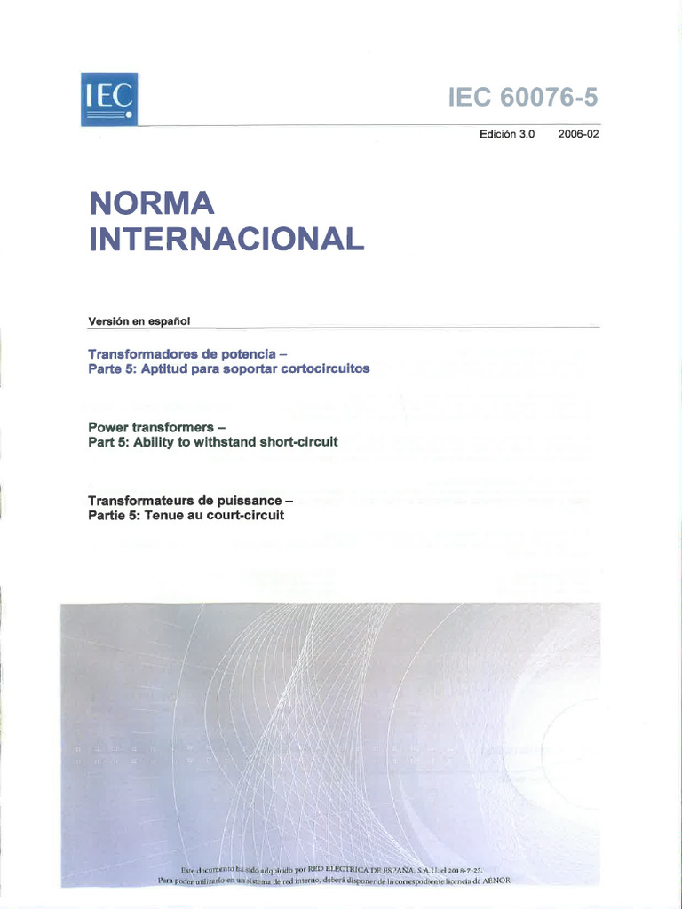 IEC 60076-5 2006-02 Transformadores de Potencia - Parte 5 | PDF