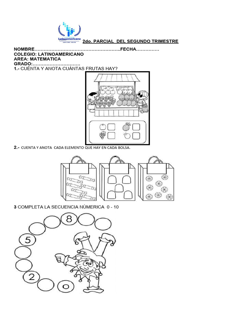 2do Parcial Del Segundo Trimestre Prekinder | PDF