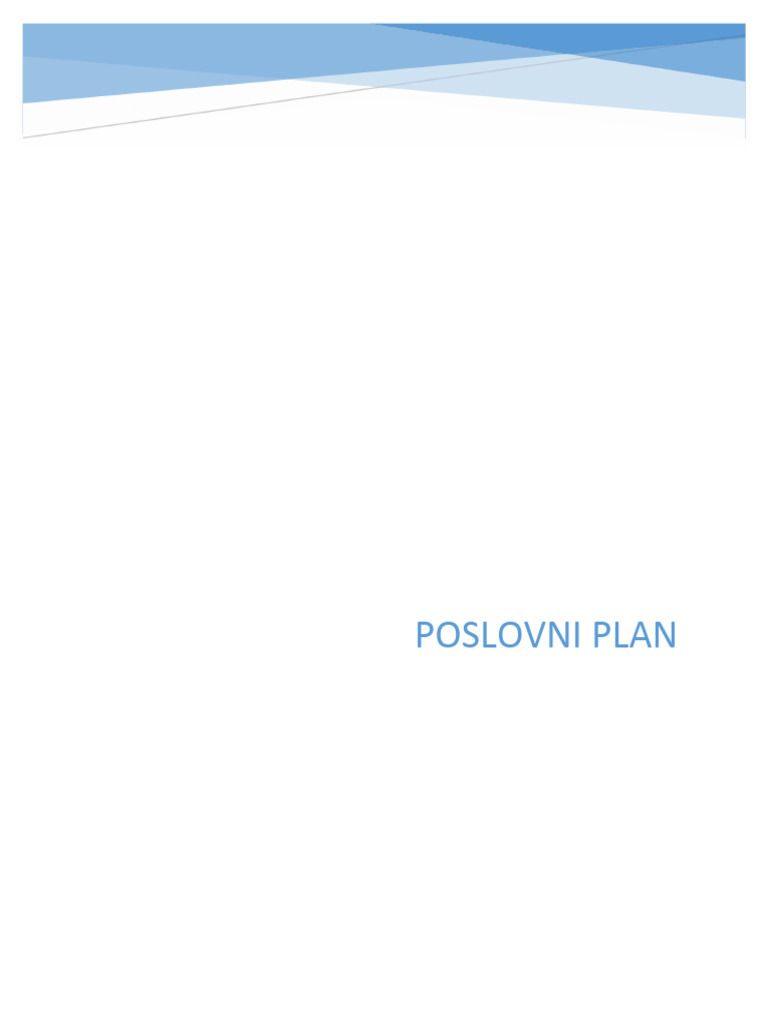 Poslovni plan za novo poduzeće obrazac ACJ AIMS | PDF