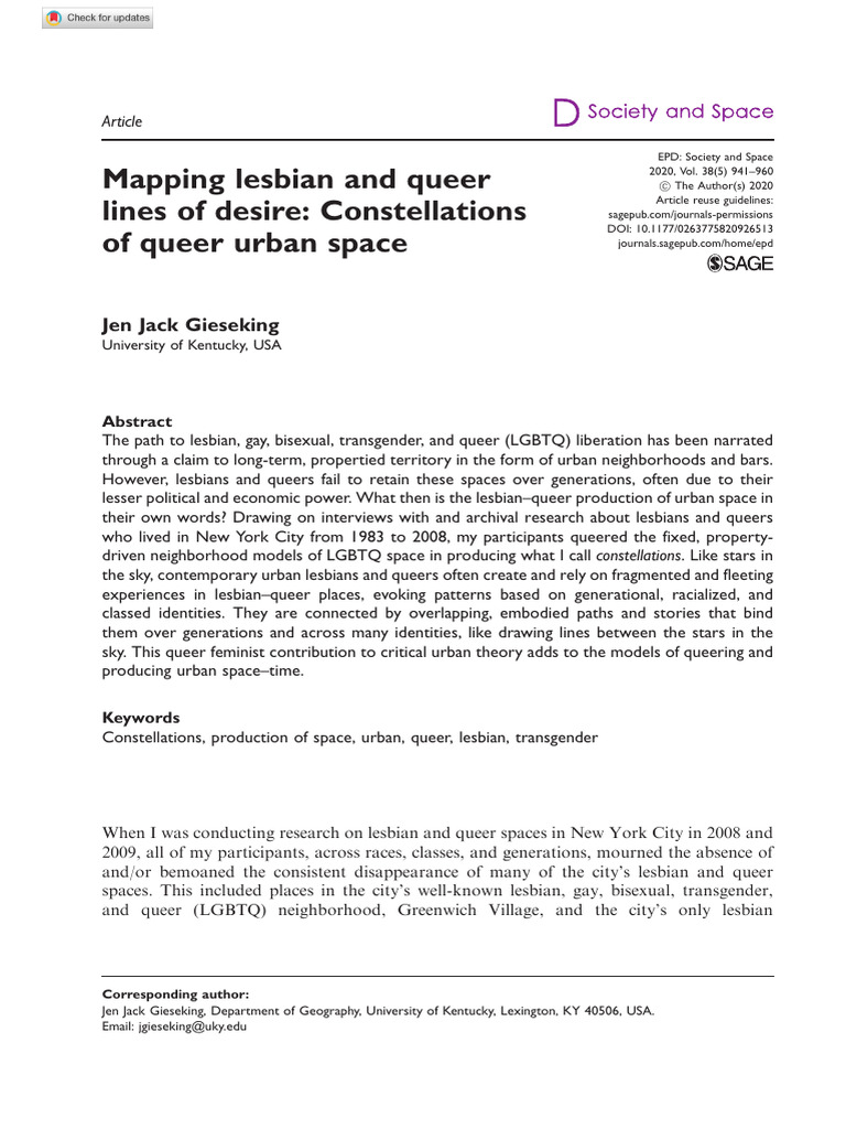 Mapping Lesbian and Queer lines of desire | PDF | Queer | Lgbt