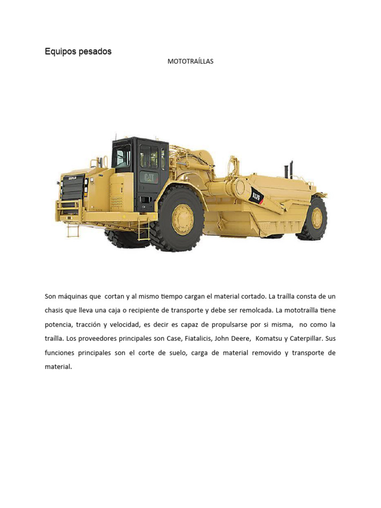 Qué Son Las Mototraíllas, Recicladoras y Pavimentadoras | PDF | Tecnología