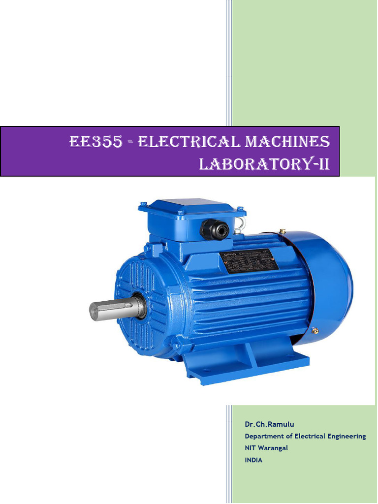 EE355 Electrical Machines Lab Manual | PDF | Voltage | Transformer