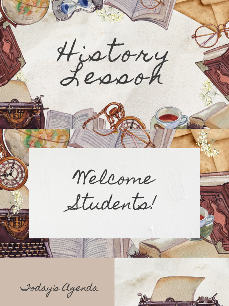 Beige and White Vintage History Lesson Education Presentation ...