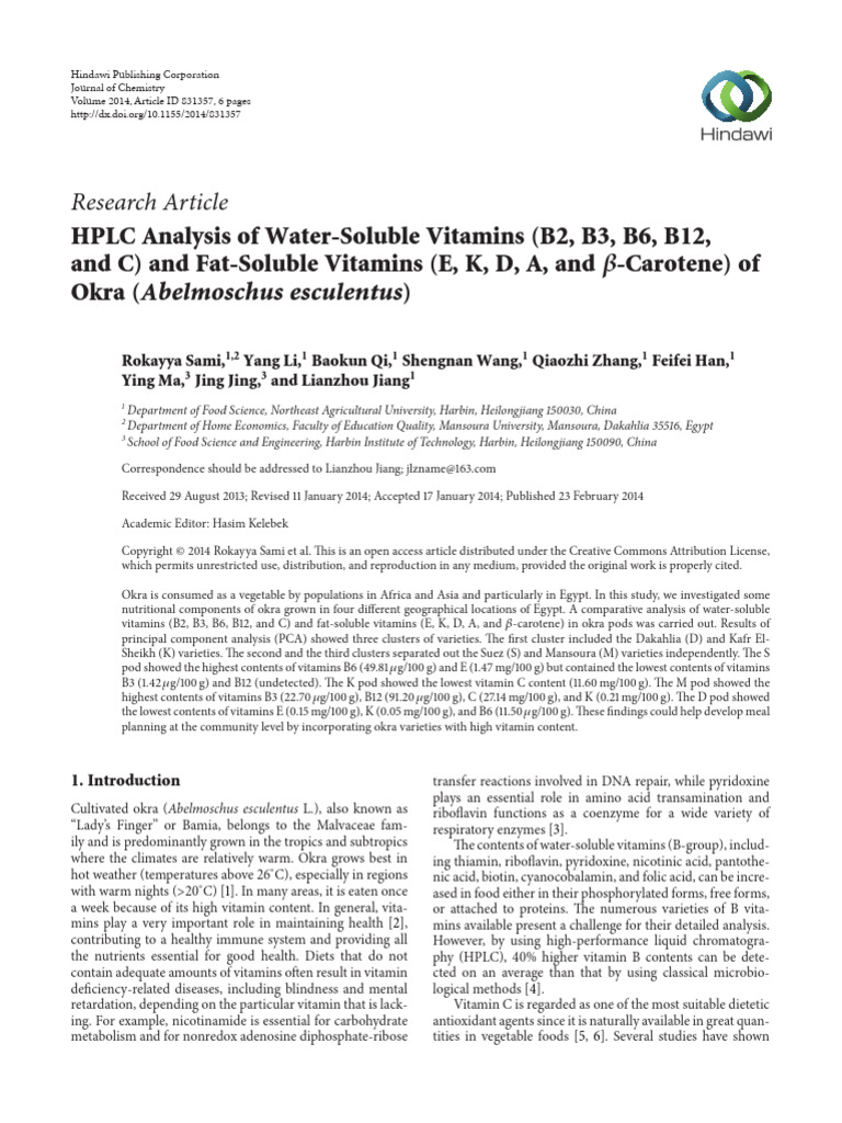HPLC 2 | PDF | High Performance Liquid Chromatography | Vitamin