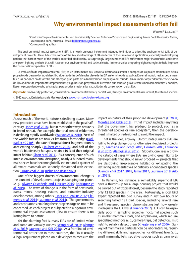 Why Environmental Impact Assesment Often Fails | PDF | Environmental ...