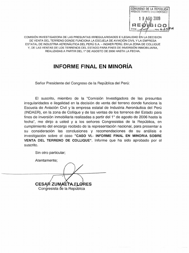 Inf Final Minoria Indaer 190809 | PDF