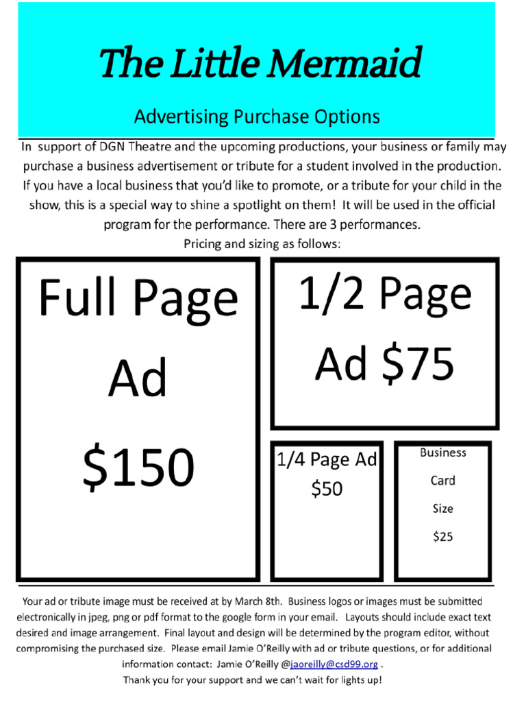 Mermaid Advertising and Tribute Options | PDF