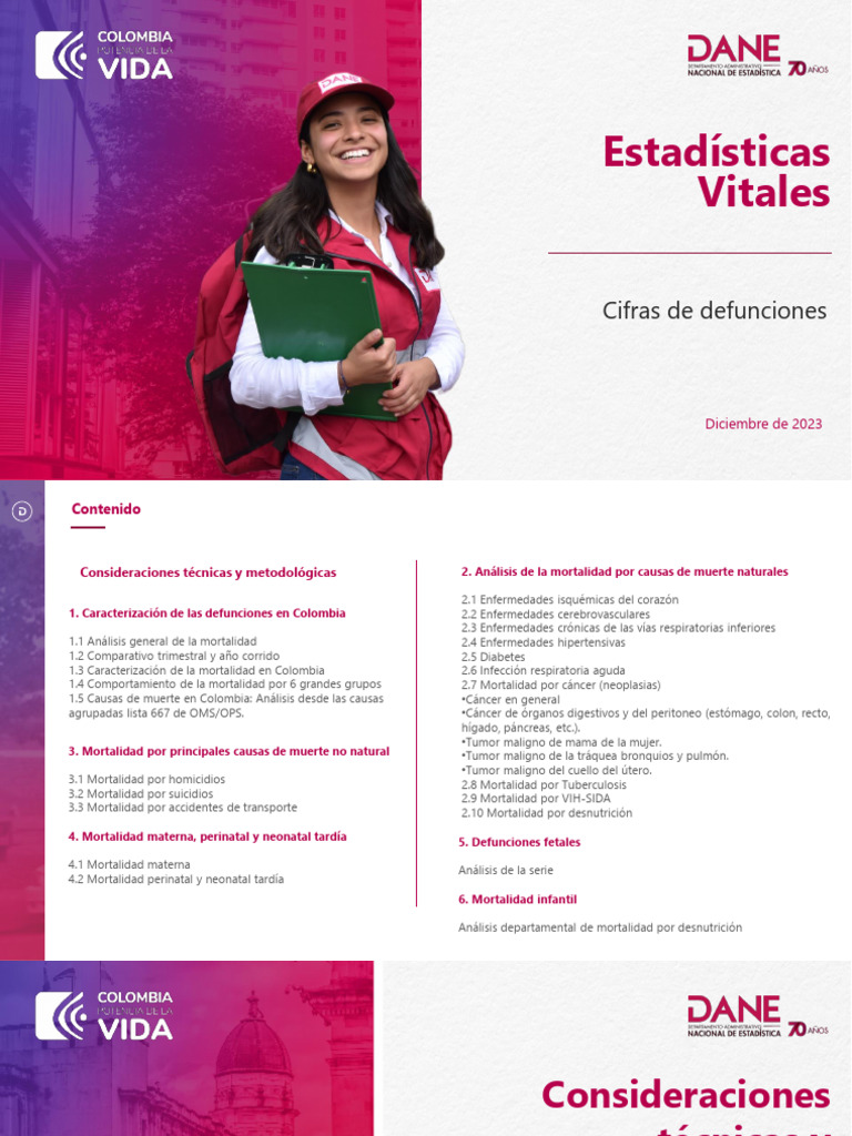 Pres EEVV Defunciones IIItrim2023 | PDF | Cáncer | Estadísticas