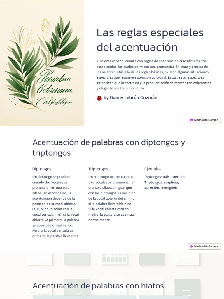 Reglas de acentuación en español | PDF | Vocal | Fonética