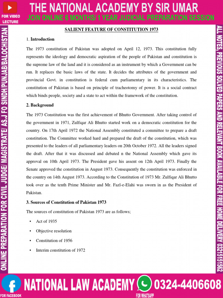 Constitution of Pak 1973 2023 | Download Free PDF | Parliament Of ...