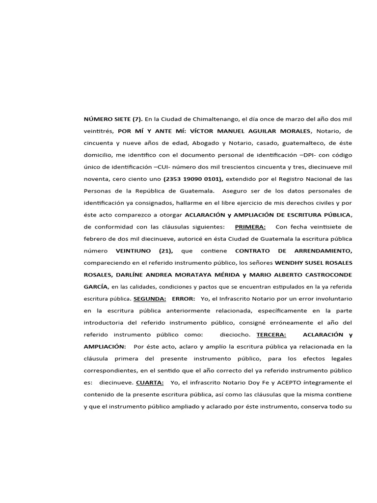 Aclaracion Por Mi y Ante Mi | PDF | Derecho