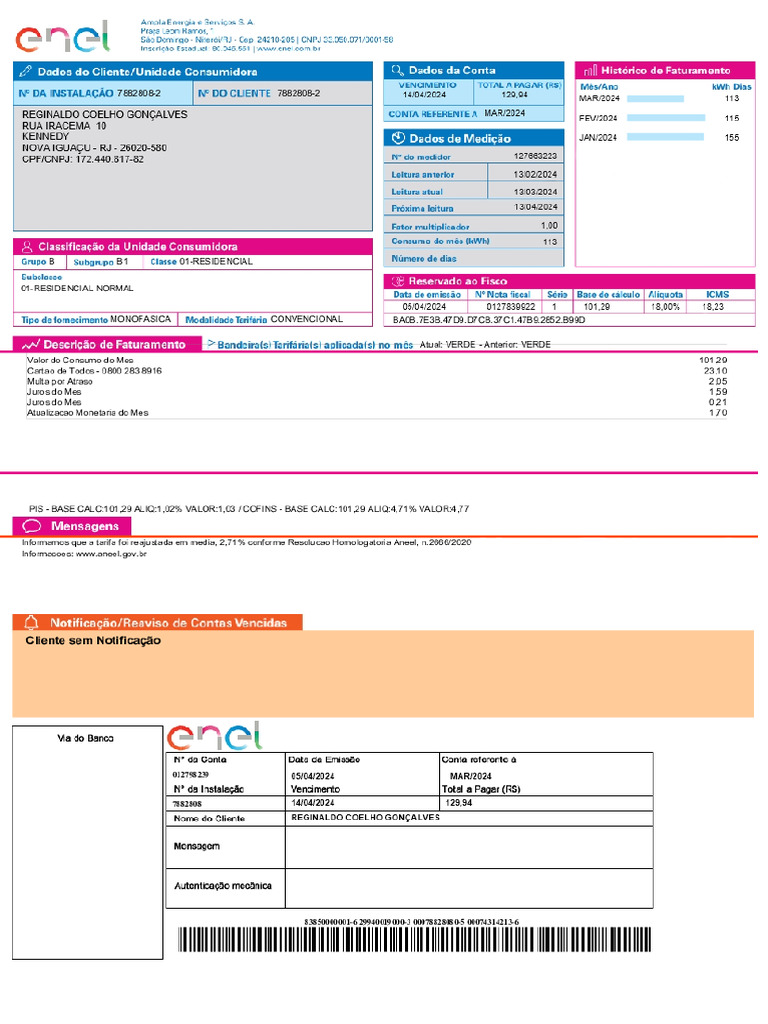 Comprovante Enel | PDF