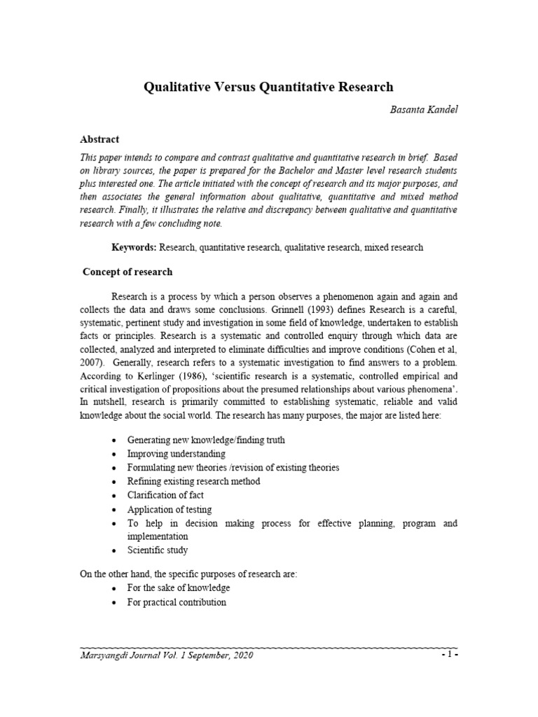 Qualitative Versus Quantitative Research | PDF | Quantitative Research ... Qualitative Versus Quantitative Research | PDF | Quantitative Research ...