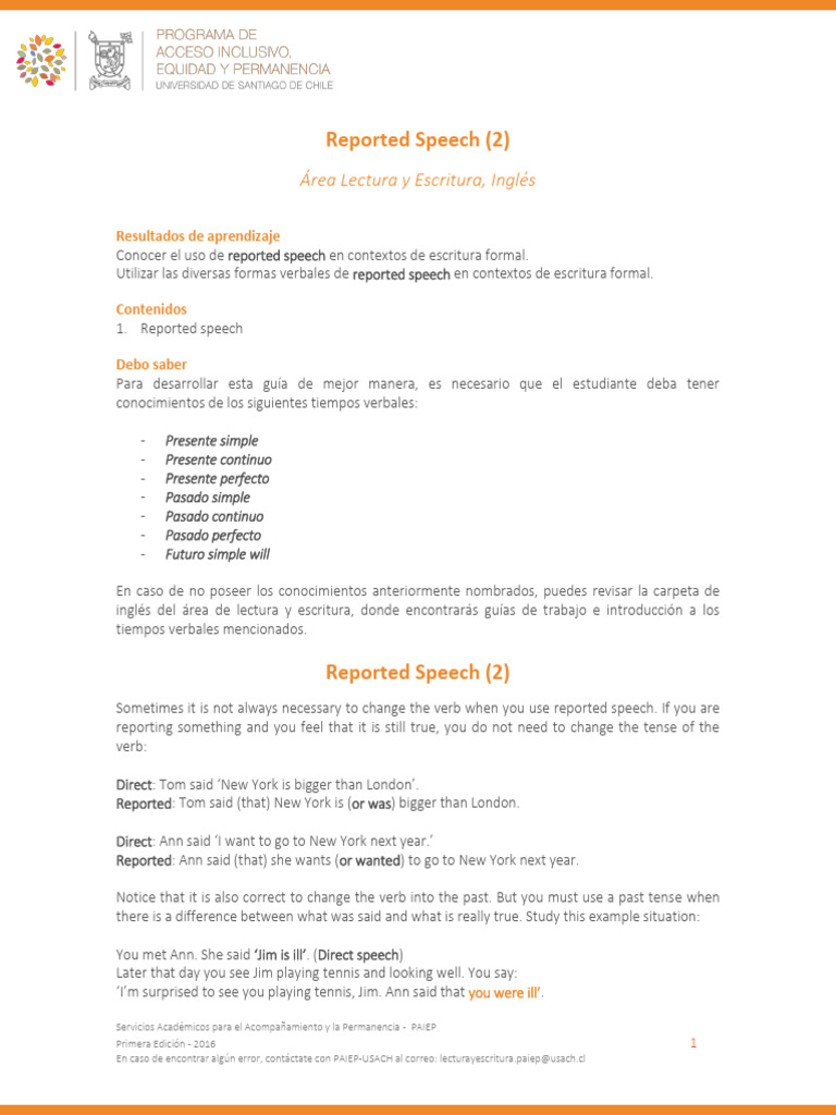 Reported Speech Exercises Guide | PDF | Grammar | Linguistics
