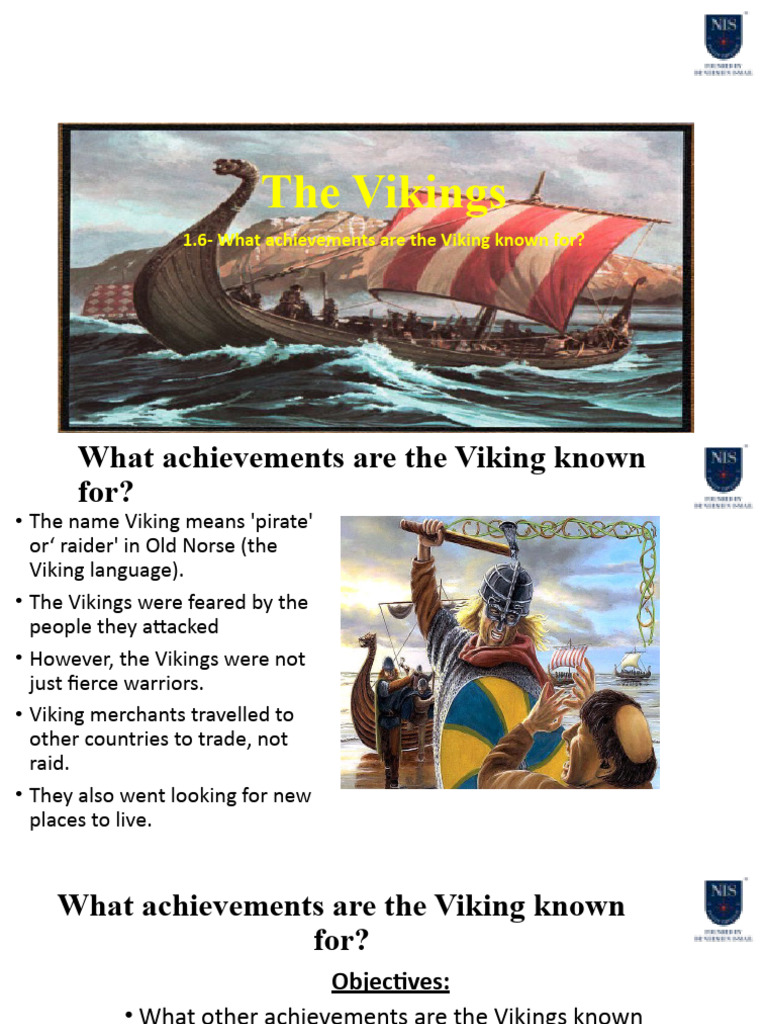 The Vikings: 1.6-What Achievements Are The Viking Known For? | PDF