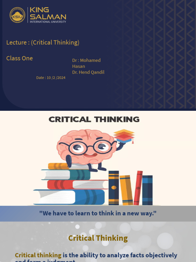 Essential Skills for Critical Thinking | PDF | Thought | Critical Thinking