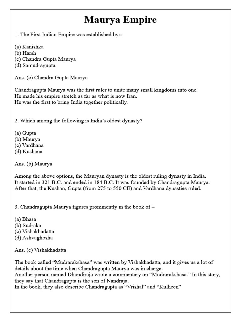 Maurya Empire DONE | PDF | Ashoka