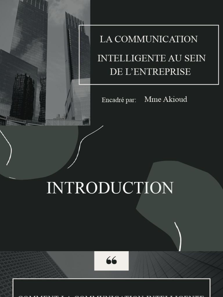 Noir Et Blanc Minimal Professionnel Présentation (AKOUD) | PDF | la communication | Business