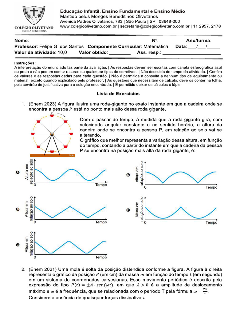 Lista de Exercicio | PDF