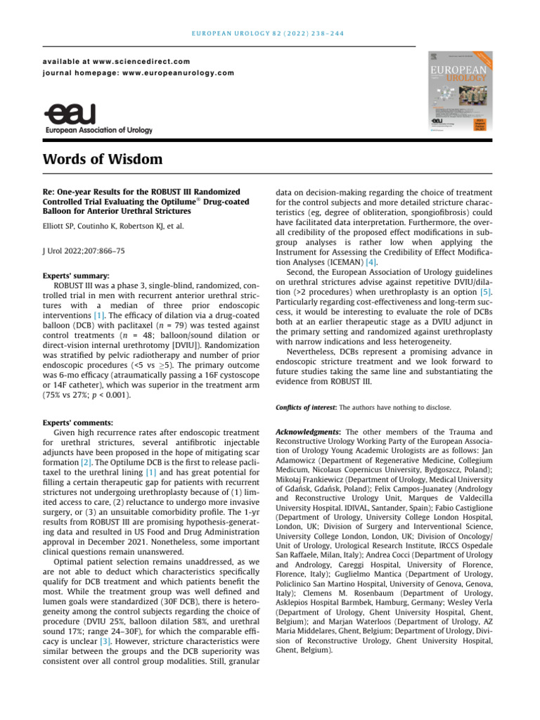 Robust Trial Carta Al Editor | PDF | Urology | Medicine