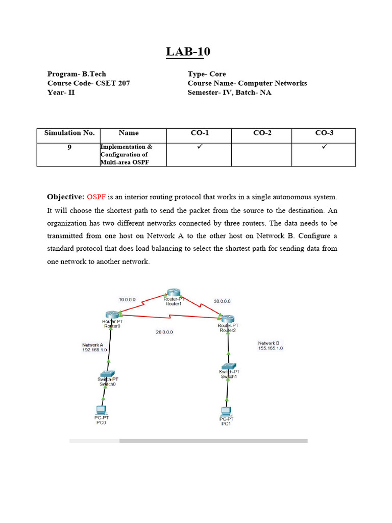 Lab Assignment 10 Pdf Computer Network Router Computing