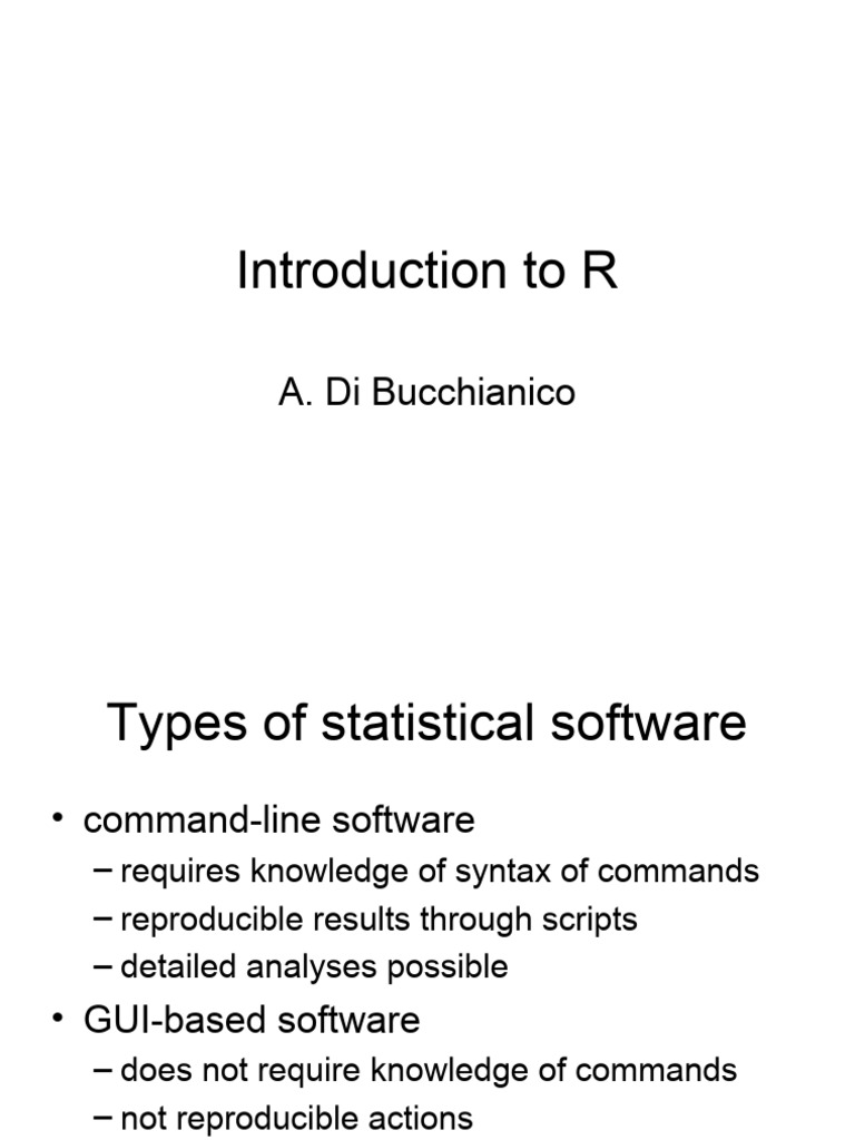 Introduction to R | PDF | Graphical User Interfaces | Command Line Interface