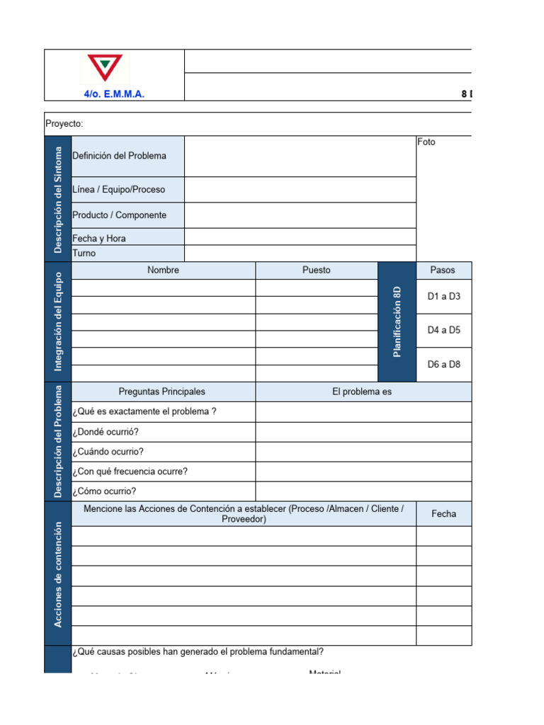 Formato 8D para Solución de Problemas | PDF | Informática