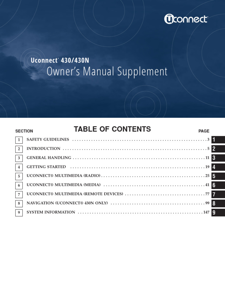 Uconnect® 430:430N Owner's Manual Supplement | PDF | Compact Disc | Dvd