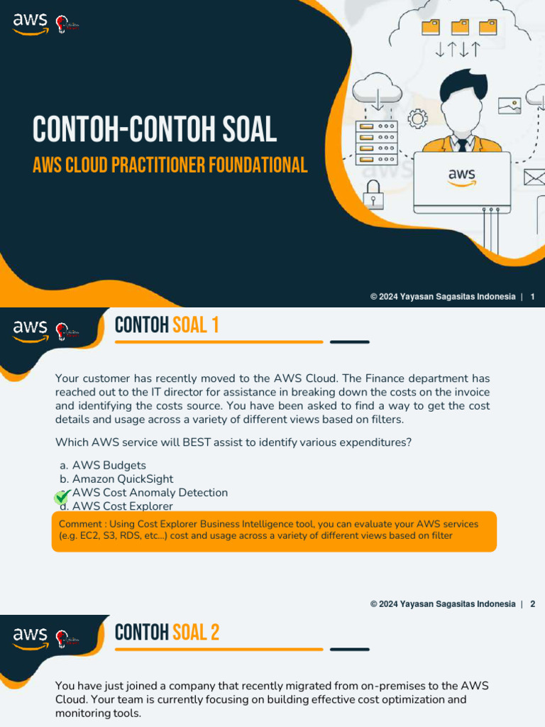 Contoh-Contoh Soal AWS CPF - 2024 | Download Free PDF | Cloud Computing ...