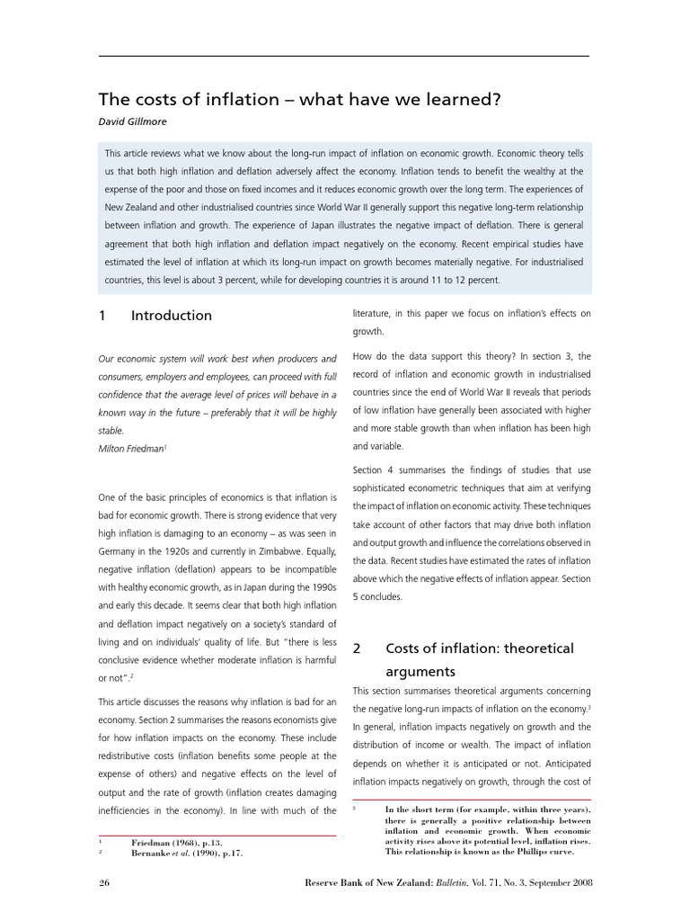 Gillmore The Cost of Inflation | Download Free PDF | Inflation ...