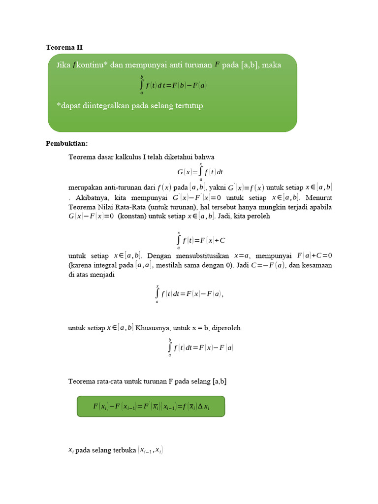 Teorema Kalkulus | PDF