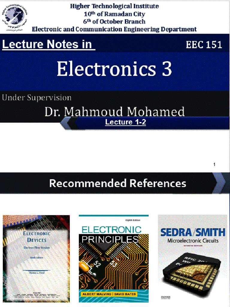 Electronic 3 Lecture 1 Pdf