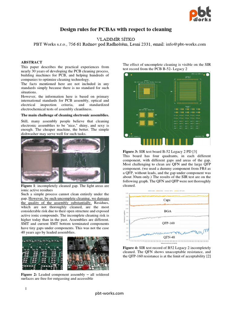 Design Rules For Pcbas With Respect To Cleaning | PDF | Soldering ...