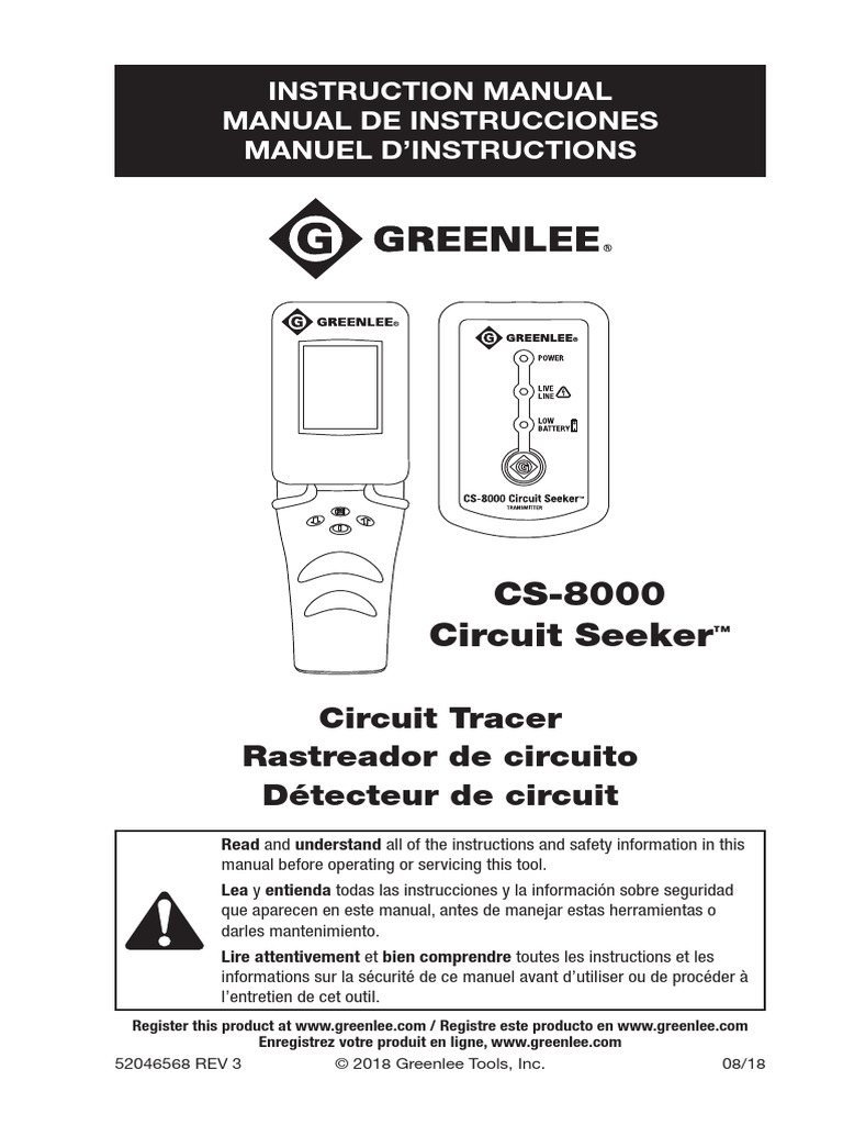 CS-8000 Circuit Seeker Circuit Tracer Instruction | PDF | Coaxial Cable ...