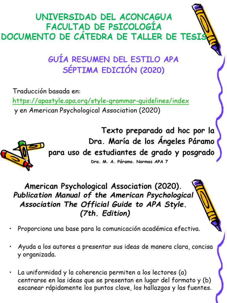 Normas APA 7 E | PDF | Identificador de Objeto Digital | Estilo apa