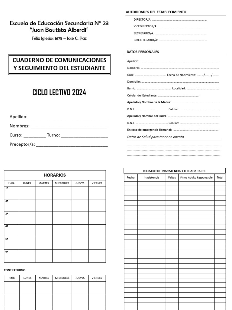 Cuaderno de Comunicados Ees 23 | PDF