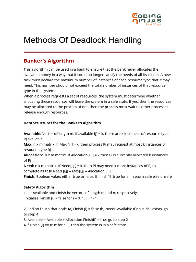 GP - OS - Methods For Deadlock Handling | PDF | Computing | Computer Science