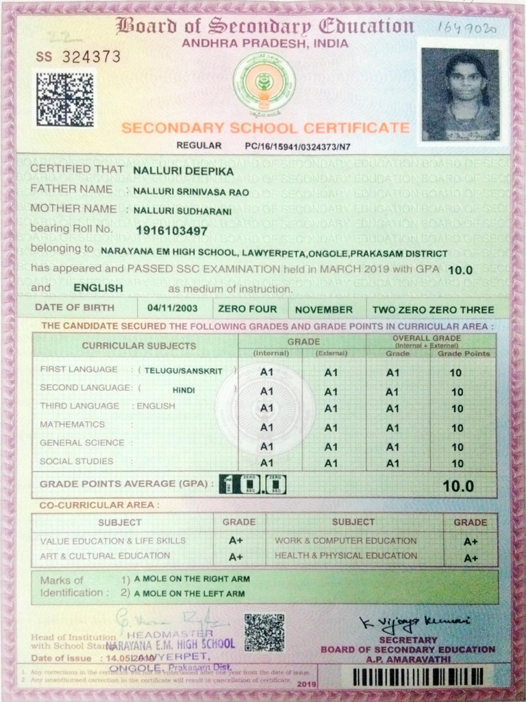 10th Marksheet | PDF