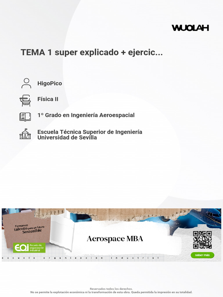 Electromagnetismo TEMA 1 super explicado + ejercicios | PDF | Economias
