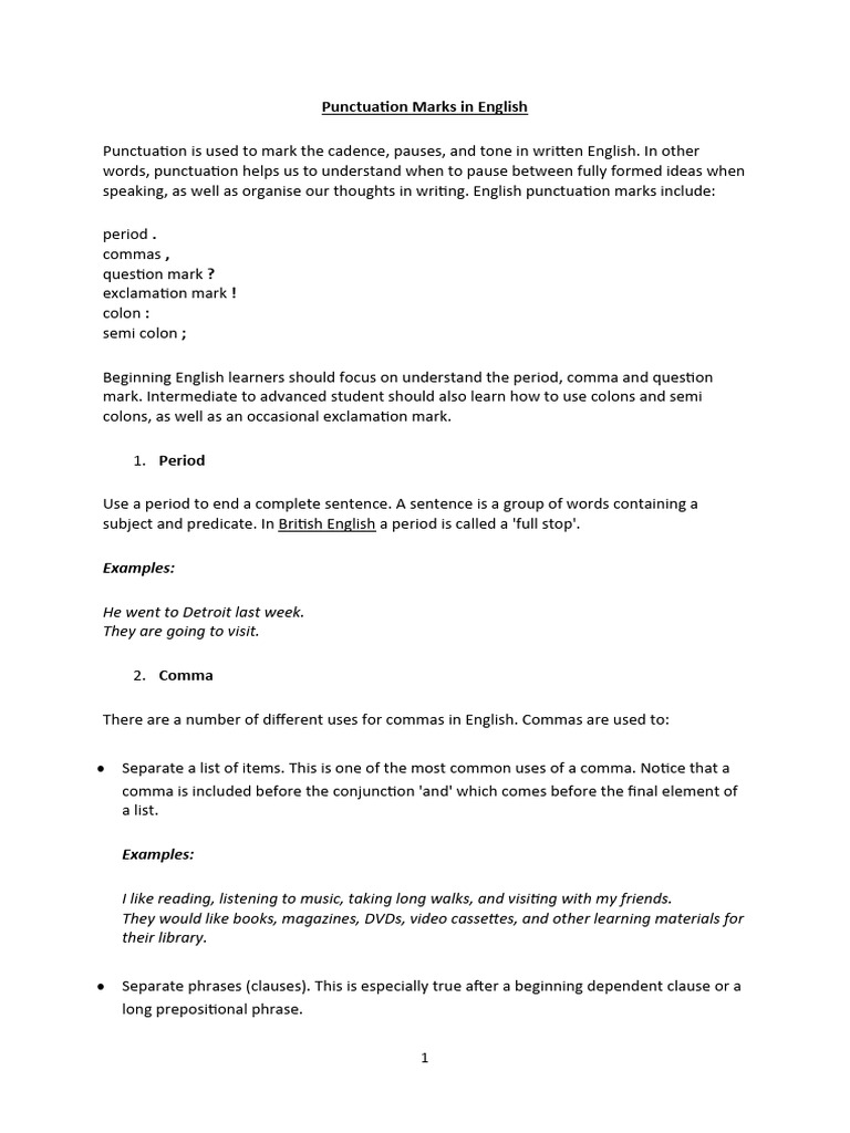 Understanding English Punctuation Marks | PDF | Punctuation | Bracket