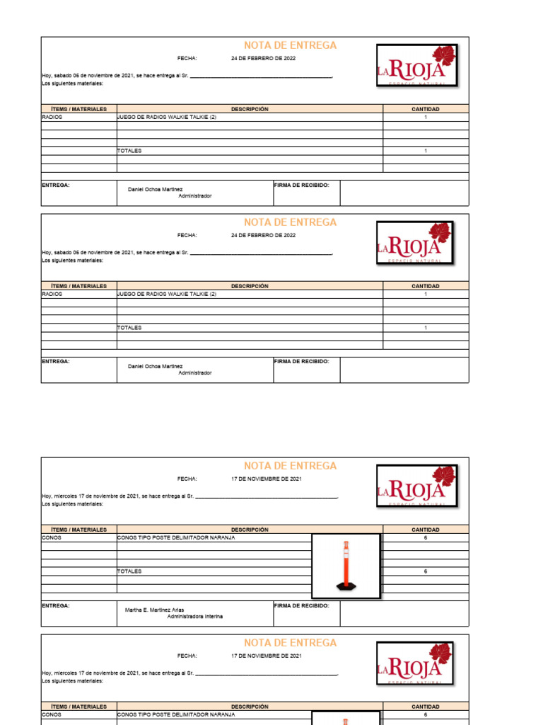 Entrega de Materiales | PDF