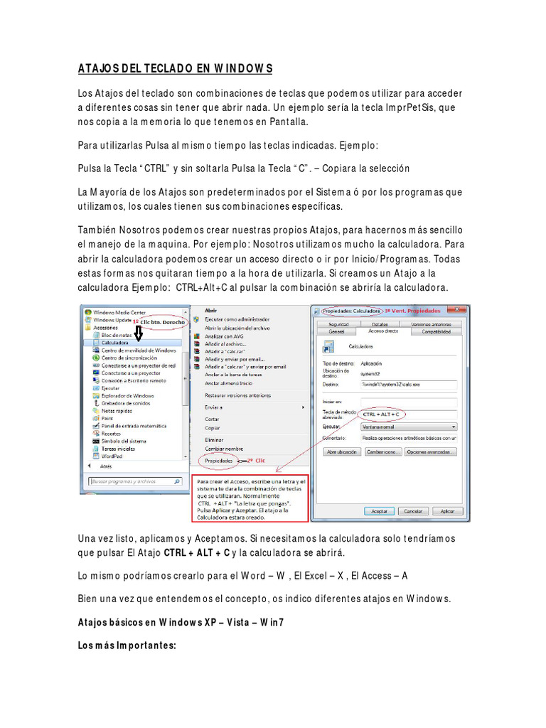 Atajos de Teclado Esenciales en Windows | PDF | Ventana (informática ...