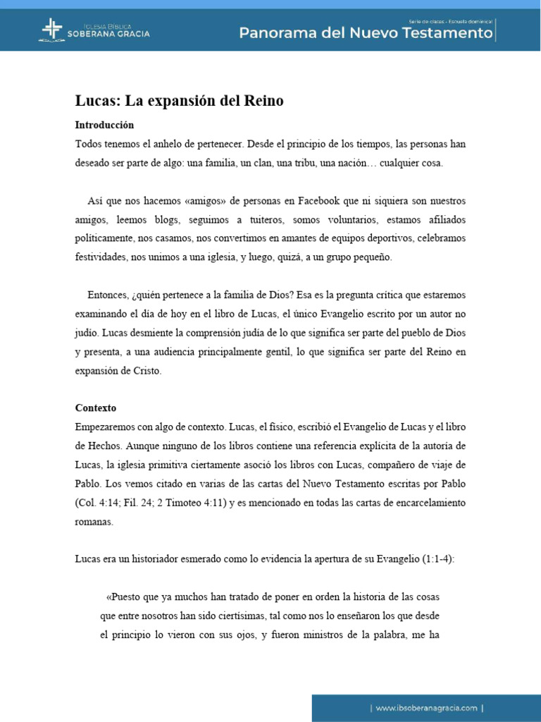 7 - Lucas | PDF | Evangelio De Lucas | Jesús