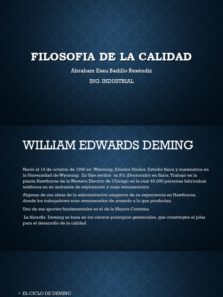 Filosofia de La Calidad | PDF | Calidad (comercial) | Business