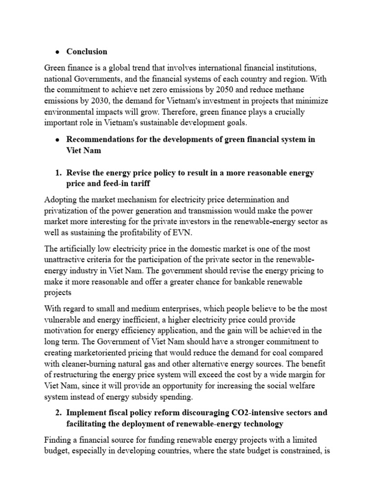 Conclusion and recommendations | PDF | Renewable Energy | Taxes