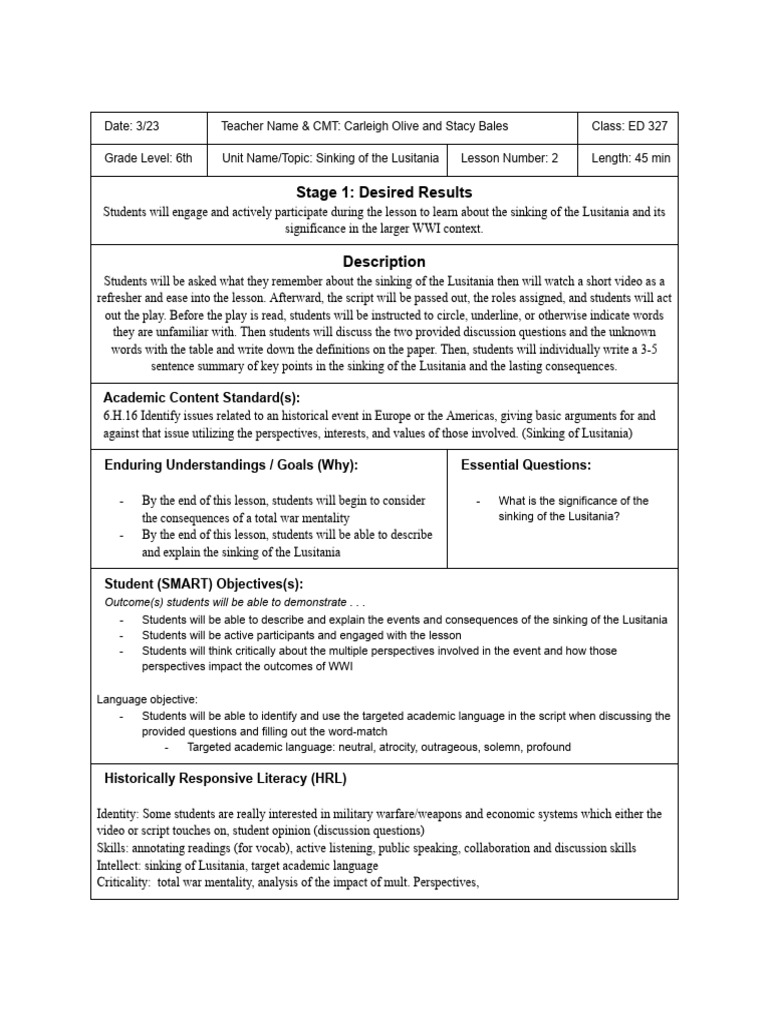 full lesson plan 2 | PDF | Learning | Cognition