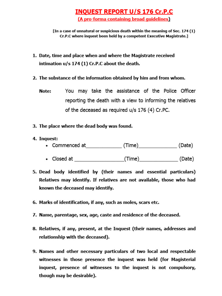 Inquest Form | PDF | Witness | Public Law Inquest Form | PDF | Witness | Public Law